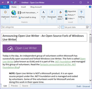 Open Live Writer: Microsoft open sources Windows Live Writer - WinBuzzer