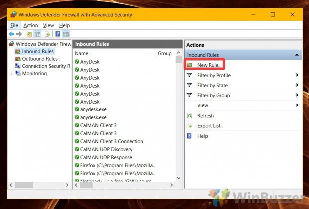 How to Open or Close a Port in Windows 10 Firewall - WinBuzzer
