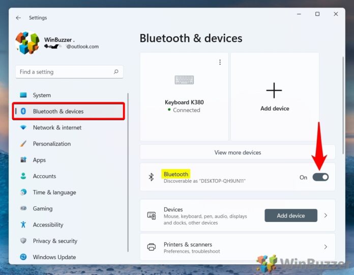 How to Turn on Bluetooth on Windows 11 - WinBuzzer