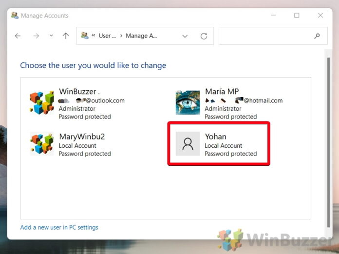 How to Delete a User Account in Windows 11