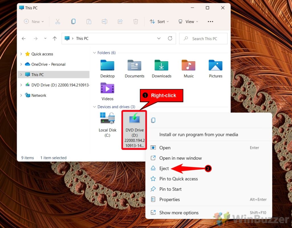 How to Mount or Unmount ISO and IMG Files in Windows 11 - WinBuzzer