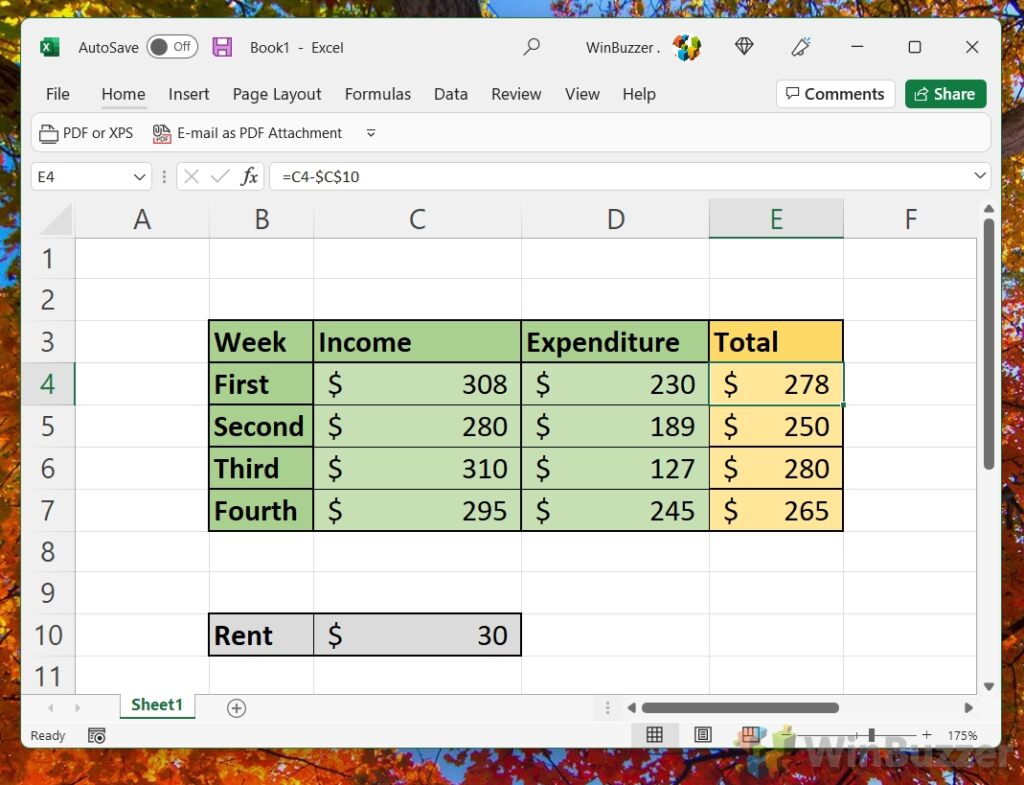 How to Subtract in Excel (Numbers, Dates, Time, Percentages) - WinBuzzer