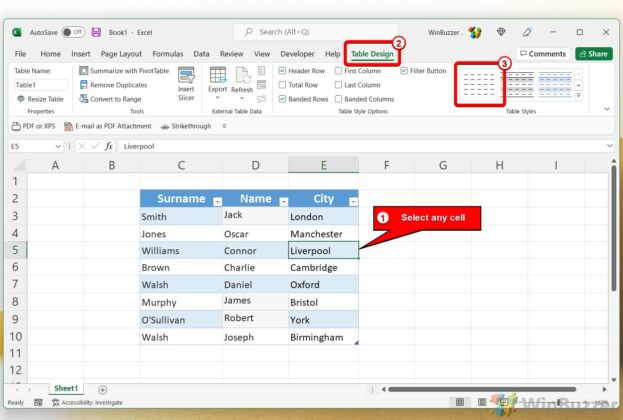How to Remove Table Formatting in Excel - WinBuzzer