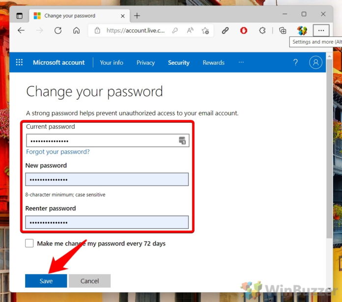 How to Change Your Outlook Password - WinBuzzer