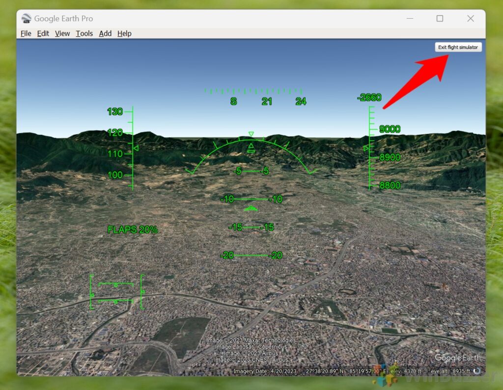 How to Use the Hidden Flight Simulator in Google Earth - WinBuzzer